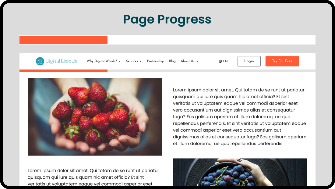 Keep readers engaged with a sleek progress bar that tracks their journey through articles ...